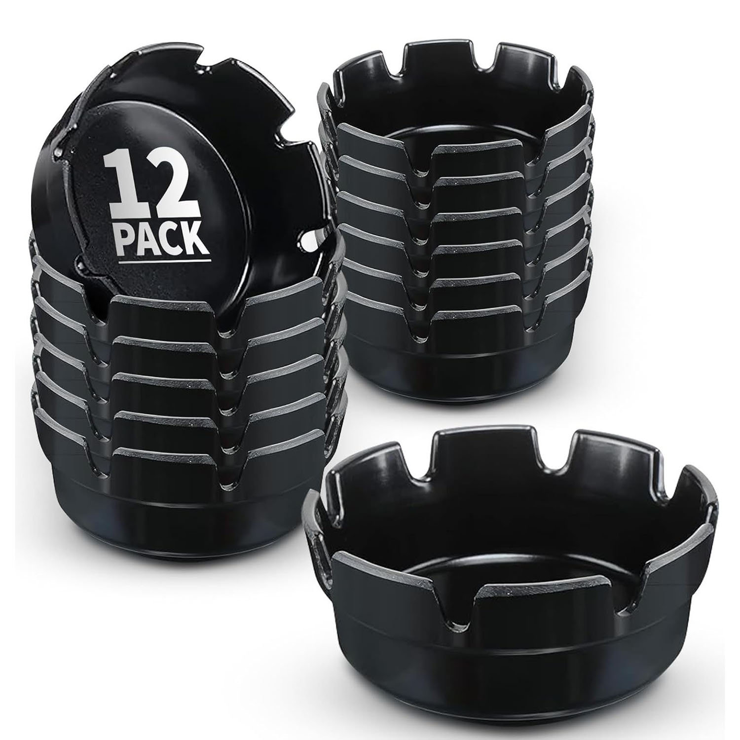 WIZIAT Ashtray [12 Pack] For Indoor & Outdoor Use - Heat & Break ...